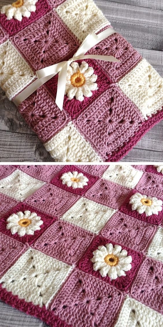 Crochet Blanket Flower – Free Pattern – All free – Crafts for love
