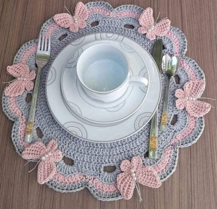 Crochet Butterfly Coaster – TUTORIAL – All free – Crafts for love