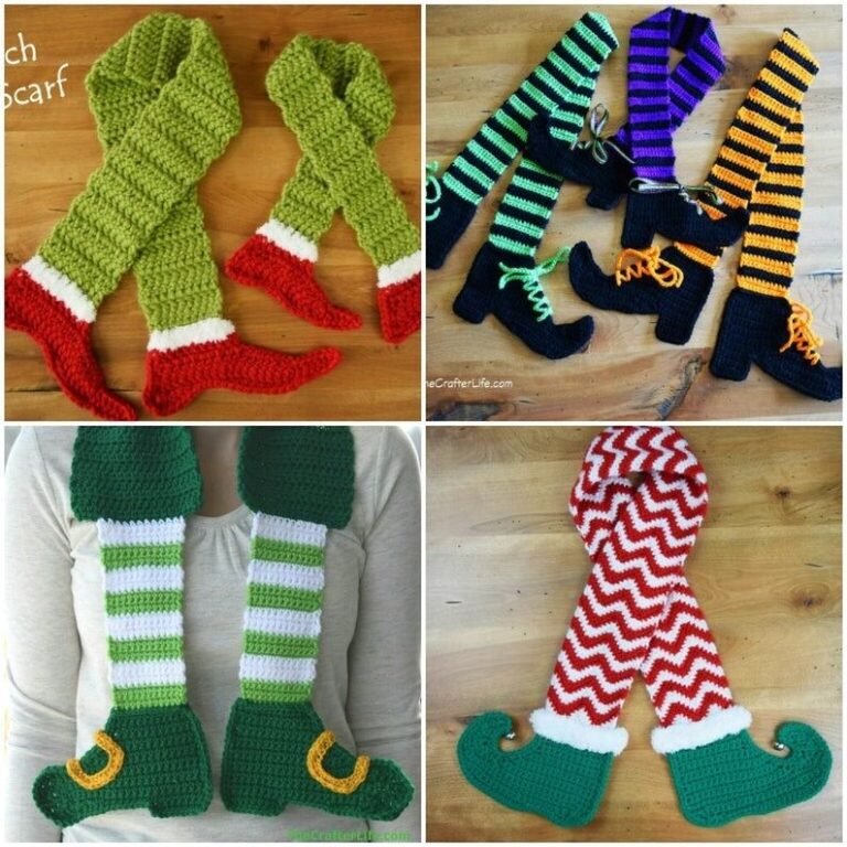 Grinch Legs Scarf Crochet – Pattern – All free – Crafts for love