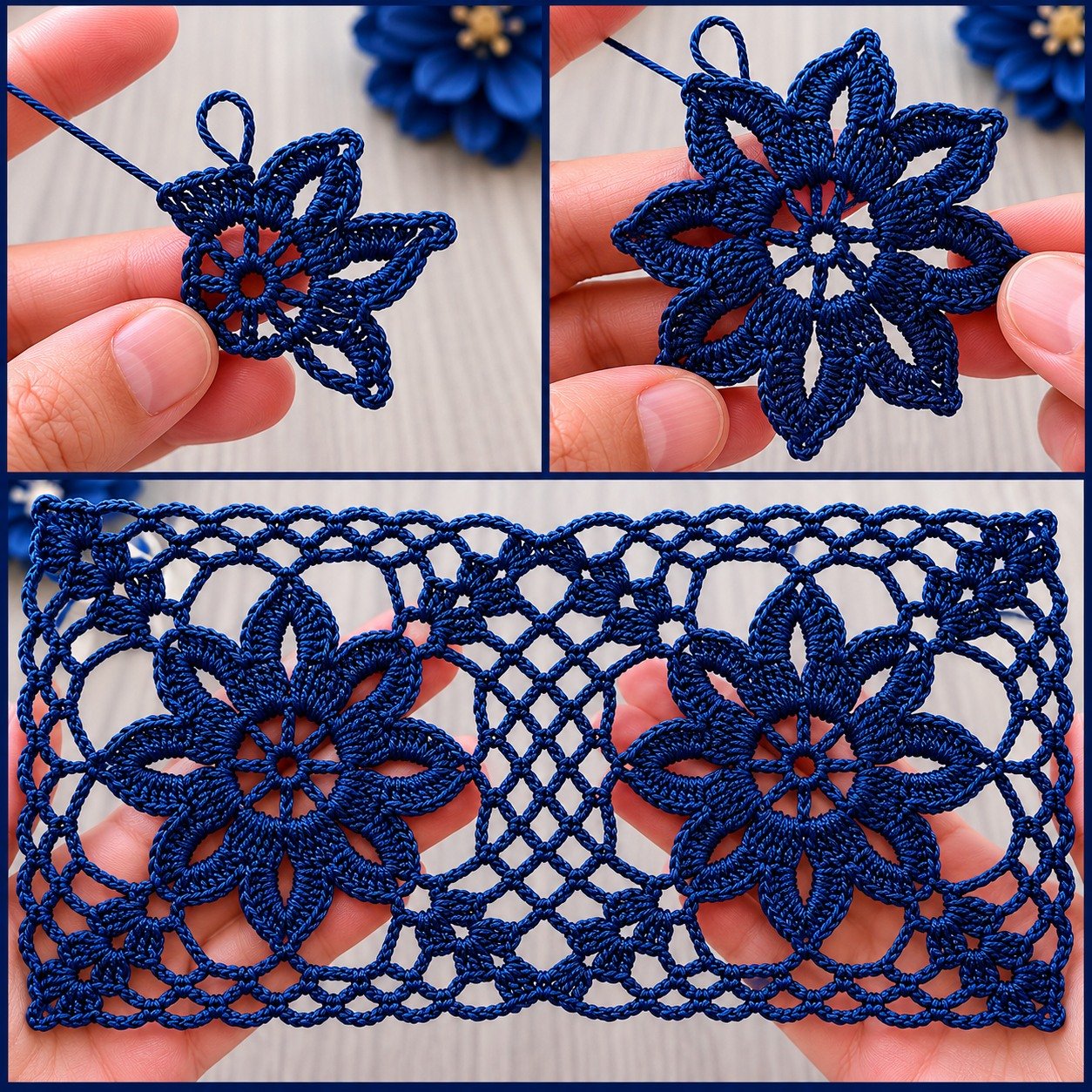 Elegant Floral Lace Crochet – All free – Crafts for love