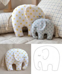 Easy Fabric Elephant – All free – Crafts for love
