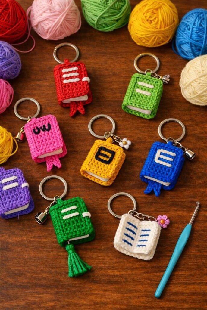 Easy Mini Crochet Book Pattern – All free – Crafts for love